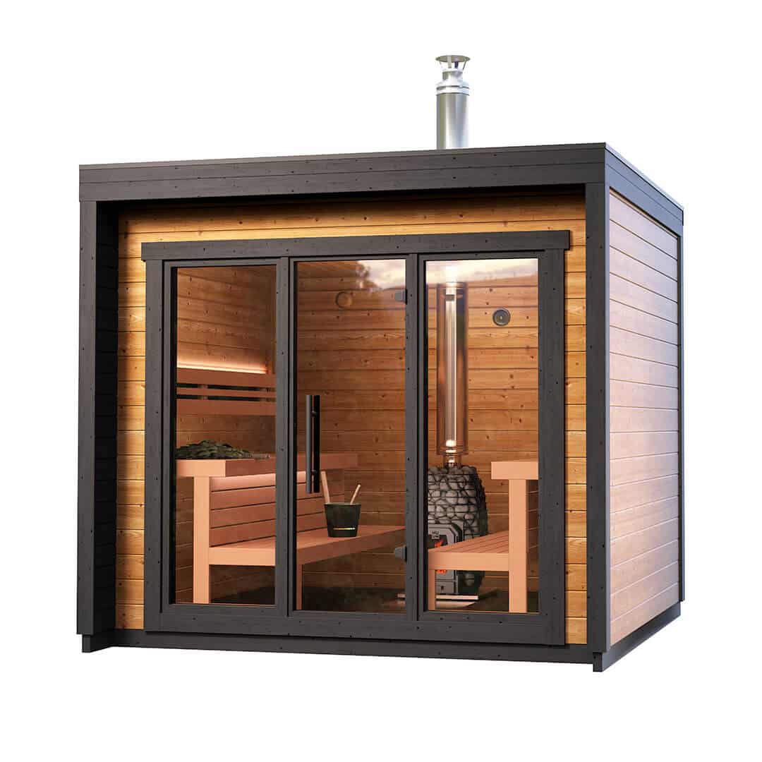Leil Patio XM Outdoor Prefab Sauna Cabin Kit – Folklore Sauna Company